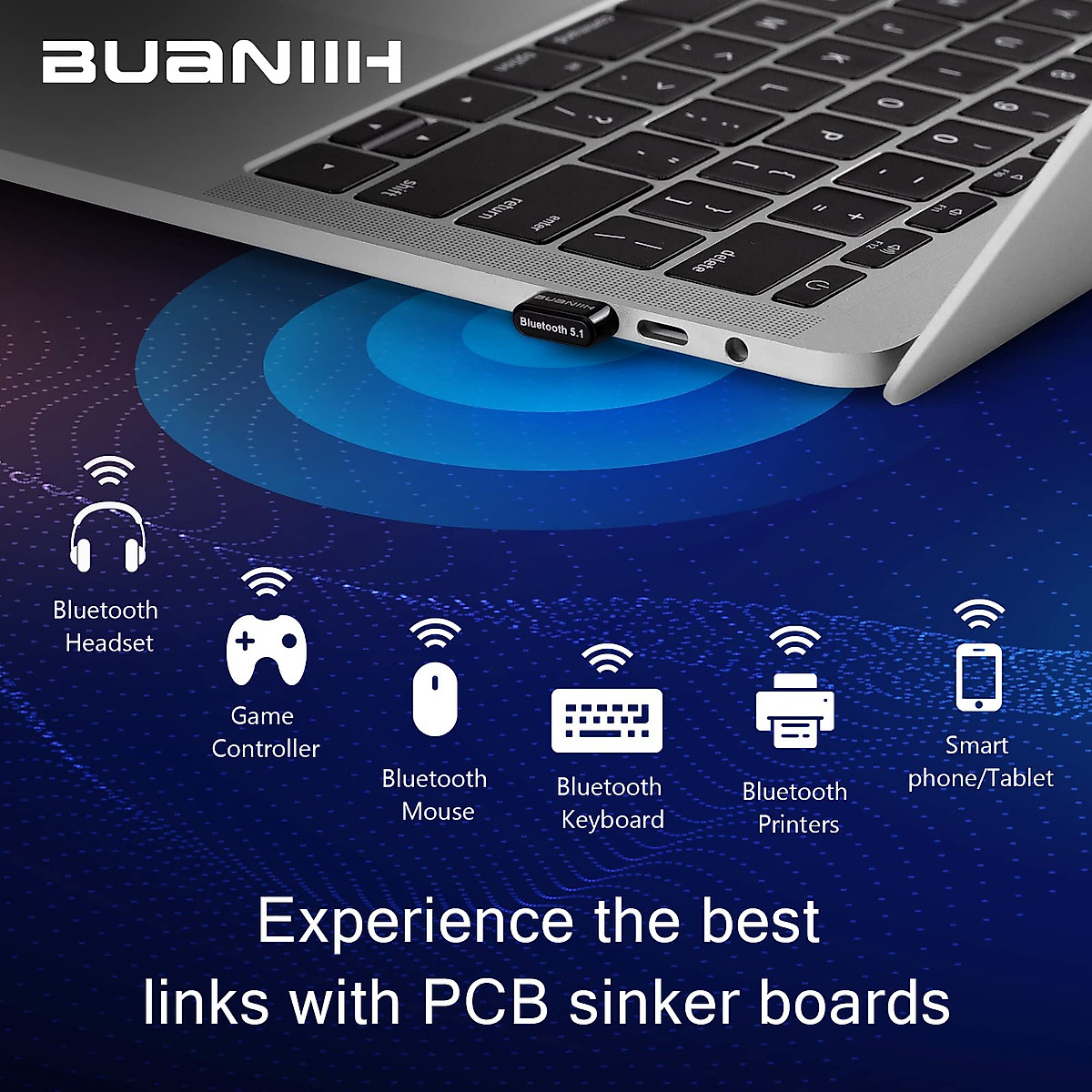 Bluetooth Adapter for PC,Mini Bluetooth Receiver 5.1,Bluetooth Dongle,Support Win11/10/8.1/8/7,for Bluetooth Headset/Keyboard/Mouse/Speaker/Mobile Phone/Computers/Game Controller