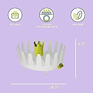 Chef'n 401-281-004 DishGarden Dish Rack, 14 x 13.25 x 6.5 inches, White/Green