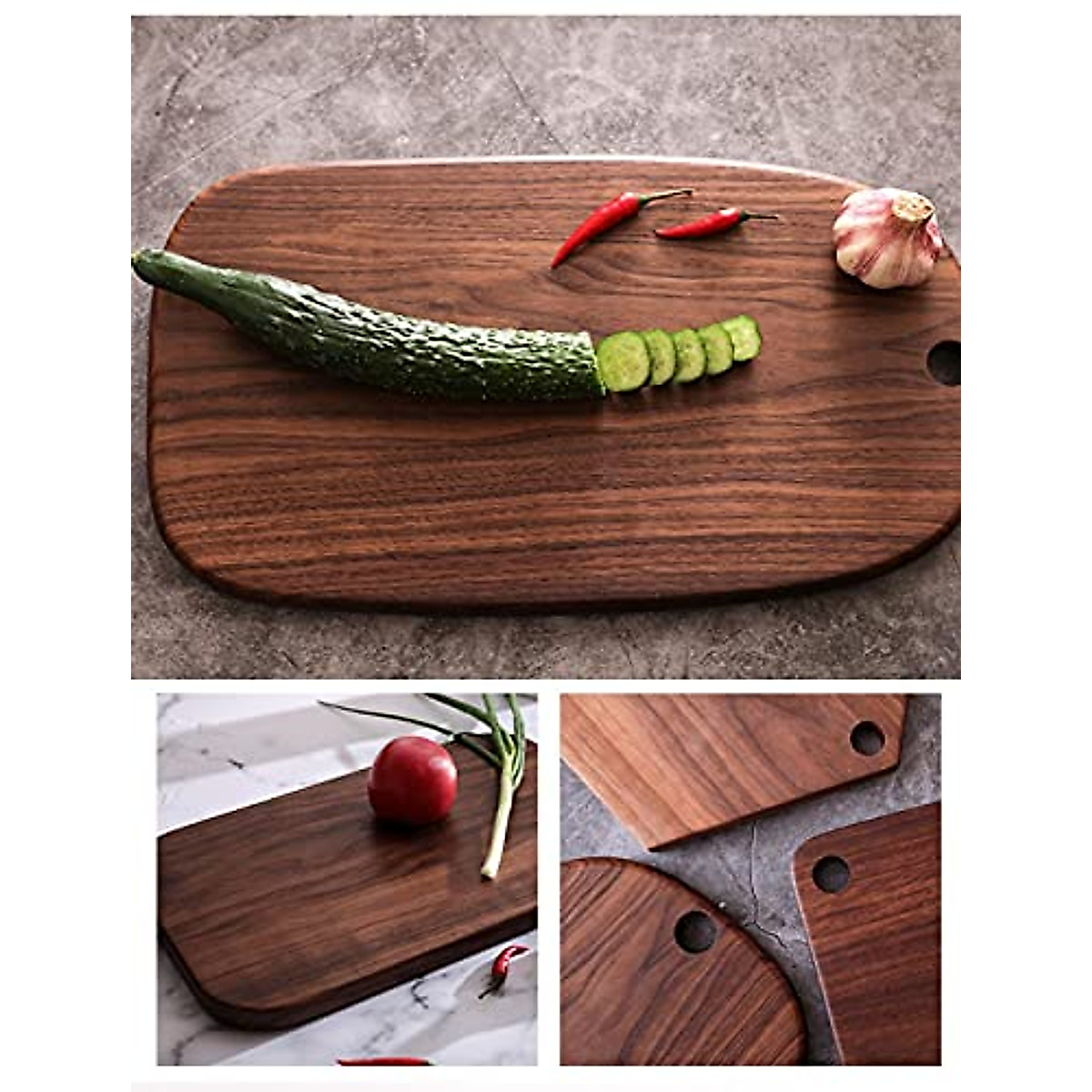 NEIDE Black Walnut Whole Wood Solid Wood Rootstock Fruit Cutting Board Lacquerless Wooden Chopping Board Board-Purple (Color : Yellow)