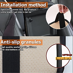 Auto Center Console Pad, PU Leather Car Armrest Seat Box Cover, Waterproof Non Slip Soft Armrest Box Cushion Protector, Car Accessories for Women Men, Universal for SUV, Truck, Van (Pink)