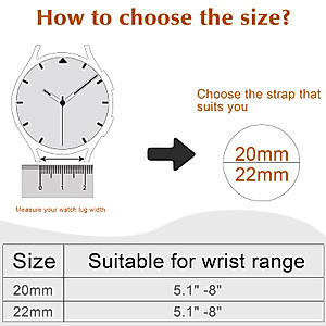 20mm Watch Band Compatible with Samsung Galaxy Watch 6 Band 40mm 44mm, Galaxy Watch 6 Classic Bands 43mm 47mm, Nylon Quick Release Replacement Strap with Magnetic Buckle for Women Men