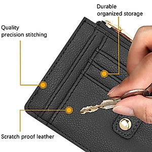 KNGITRYI Small Wallet for Women RFID Wallet for Women,Card Wallets for Women Slim,Credit Card Holder Wallet for Women (Simplicity, Black)