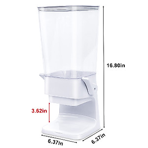 Zeadesign Cereal Dispenser Countertop 2Pc, Cereal Containers Storage, 5L Organization and Storage Containers for Kitchen, Dry Food Dispenser for Rice, Grains, Nuts, Snack,Oatmeal, Pet food, White