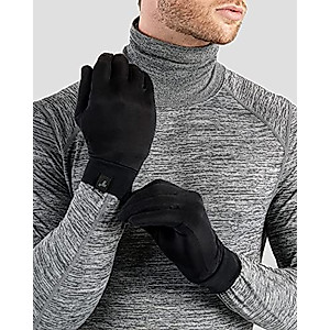 Terramar Adult Thermasilk Liner Winter Gloves for Men and Women Skiing, Hikking, Cold Weather Activities, Black, Small