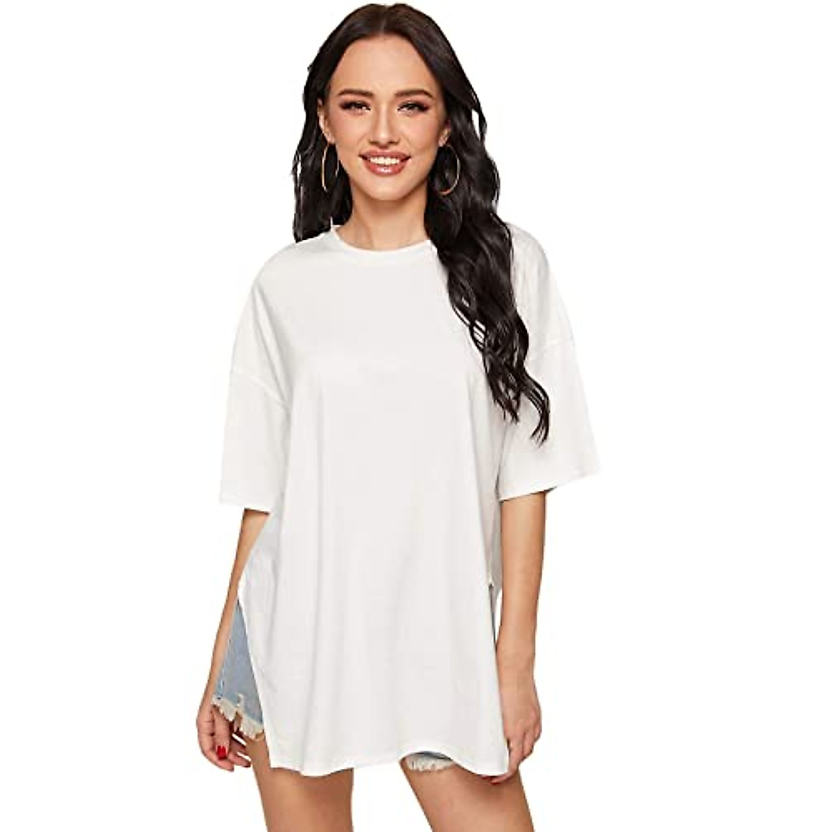 Floerns Women's Casual Basic Short Sleeve Loose T-Shirt Tee Tops A White S