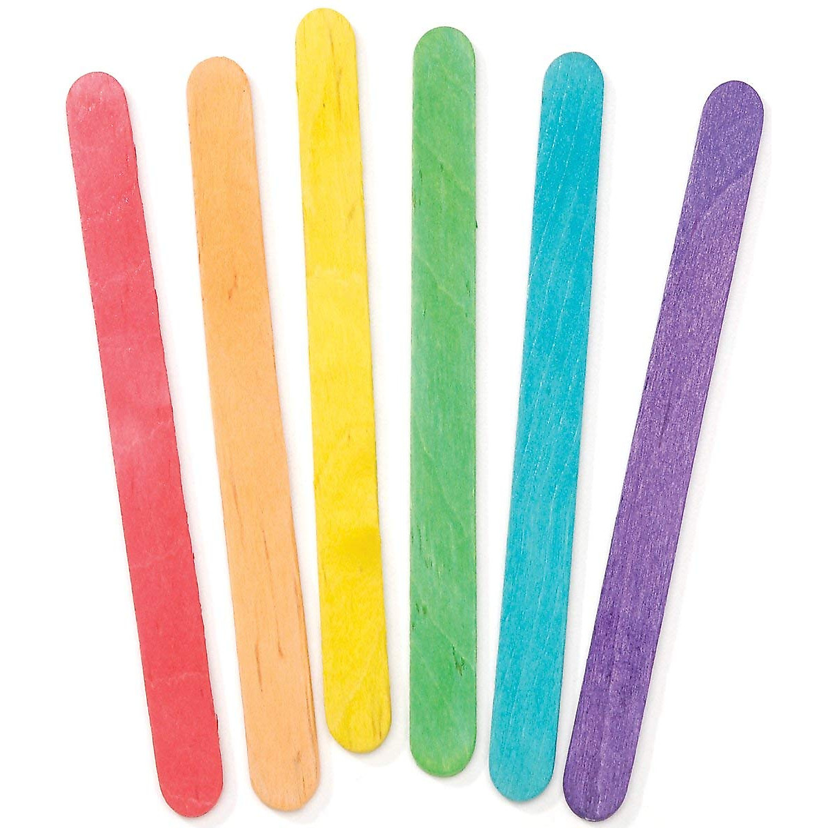 KTOJOY 200 Pcs Colored Wooden Craft Sticks Wooden Popsicle Colored Craft Sticks 4.5 inch Length Treat Sticks Ice Pop Sticks for DIY Crafts，Home Art Projects, Classroom Art Supplies