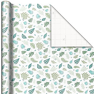 Hallmark Recycled Baby Wrapping Paper with Cutlines on Reverse (3 Rolls: 60 Sq. Ft. Total) Animals, Plants, Rainbows for Baby Showers, Gender Reveal Parties, First Birthdays