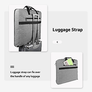 MATEIN Carry On Garment Bags for Travel, Water Resistant Hanging Suit Bag for Men Women, Foldable Garment Luggage with Wrinkle Free Suitcase Cover for Suit Gown Overshirt Sweater, Grey