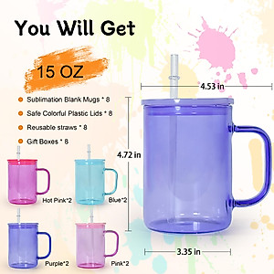 FECBK 25 Pack Sublimation Double Wall Glass Blanks with Bamboo Lids and Straws 20oz Sublimation Snow Globe Tumbler Clear Pre Drilled Beer Can Glass Cup for Iced Coffee, Juice, Soda, DIY Snow Globe