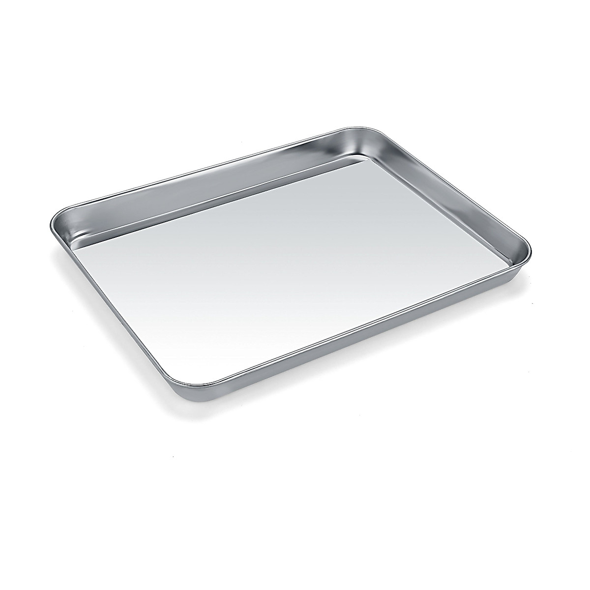 Small Baking Sheets Pans, HOHUNGF Mini Stainless Steel Cookie Sheets & Toaster Oven Tray Pan,Non Toxic & Healthy,Superior Mirror Finish & Easy Clean, Dishwasher Safe, 9.4 x 7x 1 inch, Silver, 9.4inch