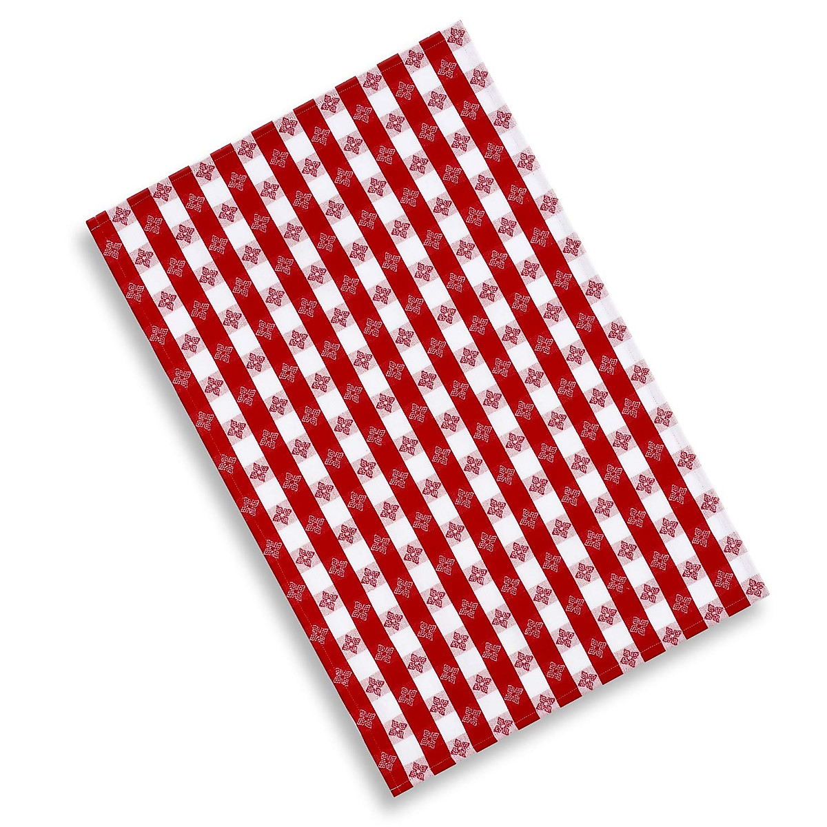 Cackleberry Home Red and White Tavern Check Woven Cotton Jacquard Kitchen Towels 18 x 28 Inches, Set of 3