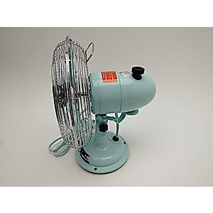 8" All Metal Durable Tabletop Fan Retro Antique Style 3 Speed Oscillating Desk, Mint