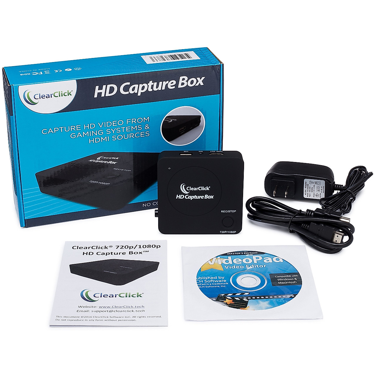 ClearClick HD Capture Box - Capture Video from Gaming Devices & HDMI Sources (No Computer Required)