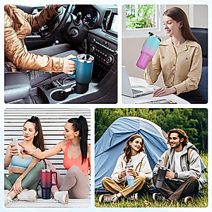 BENZZO Insulated Tumblers 40 oz Spill Proof Tumbler with Straw, Stainless Steel Metal Thermal Coffee Travel Mug Keep Cold-34h & Hot-10h, Double Wall Flasks Cup for Travel Camping, Dishwasher Safe