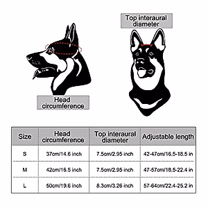 Dog Helmet, Adjustable Pet Hat Drop Resistant Outdoor Bike Pet Cap with Double Ear Holes for Small Medium Large Dogs(S/M/L)