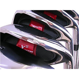 Extreme X5 Wide Sole iBRID Iron Set Senior Men's Complete 8-Piece Iron Set (4-SW) Right Handed Senior Flex A Flex Club with Premium Men's Arthritic Grip