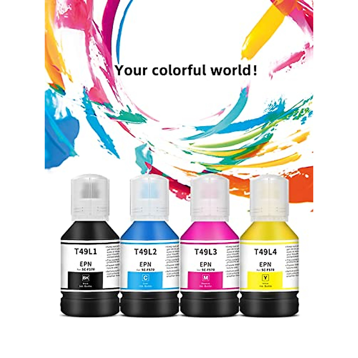 Aomya T49 Ink Compatible Epsn 4×140ml Refill Ink Bottle Replacement T49H1/T49H2/T49H3/T49H4 for Epsn SureColor SC-T3170x Printer