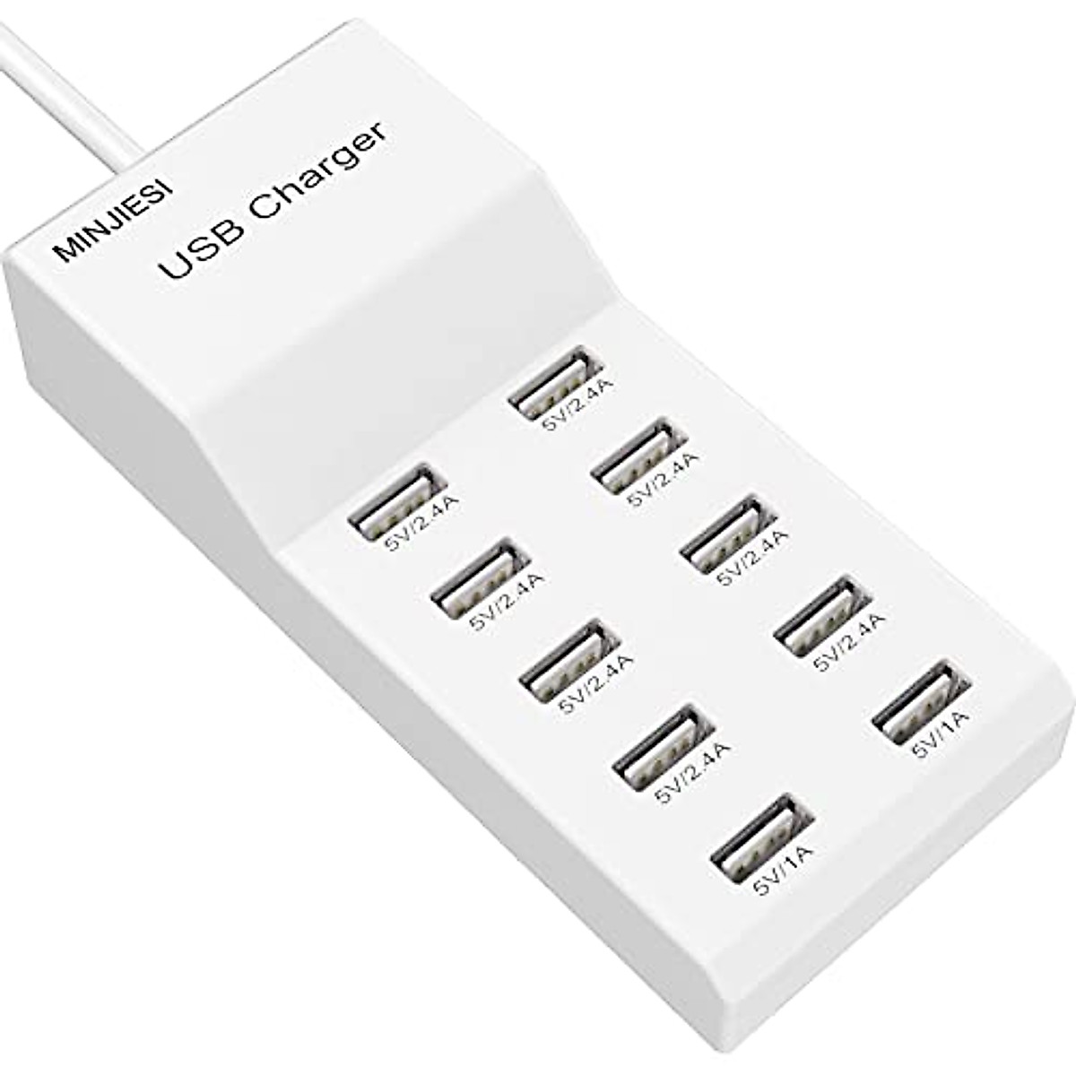 USB Charging Stations 50w10A 10 Ports Multiple Charging Block/Power USB Strip for iPhone Android Smartphone Tablet Smart Watch AirPods Samsung and Multiple Charger Plug