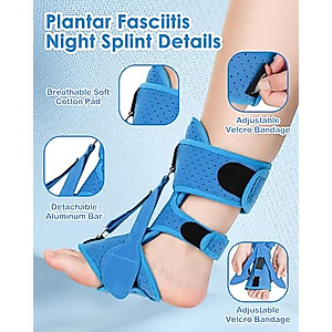 ABSKRYO 2 Pack Plantar Fasciitis Night Splint Sock Relief Plantar Fasciitis Brace with Arch Support