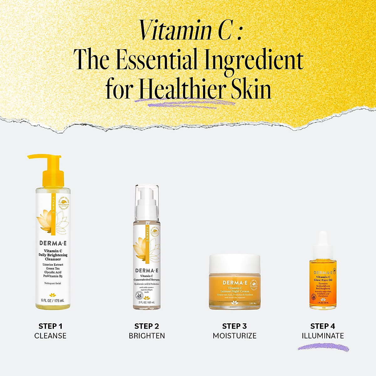 Derma E Vitamin C Glow Face Oil, Facial Oil Nourishes, Brightens and Illuminates for a Radiant Glow, Moisturizing Face Oil with Turmeric, Seabuckthorn and Red Raspberry, 1 Fl Oz