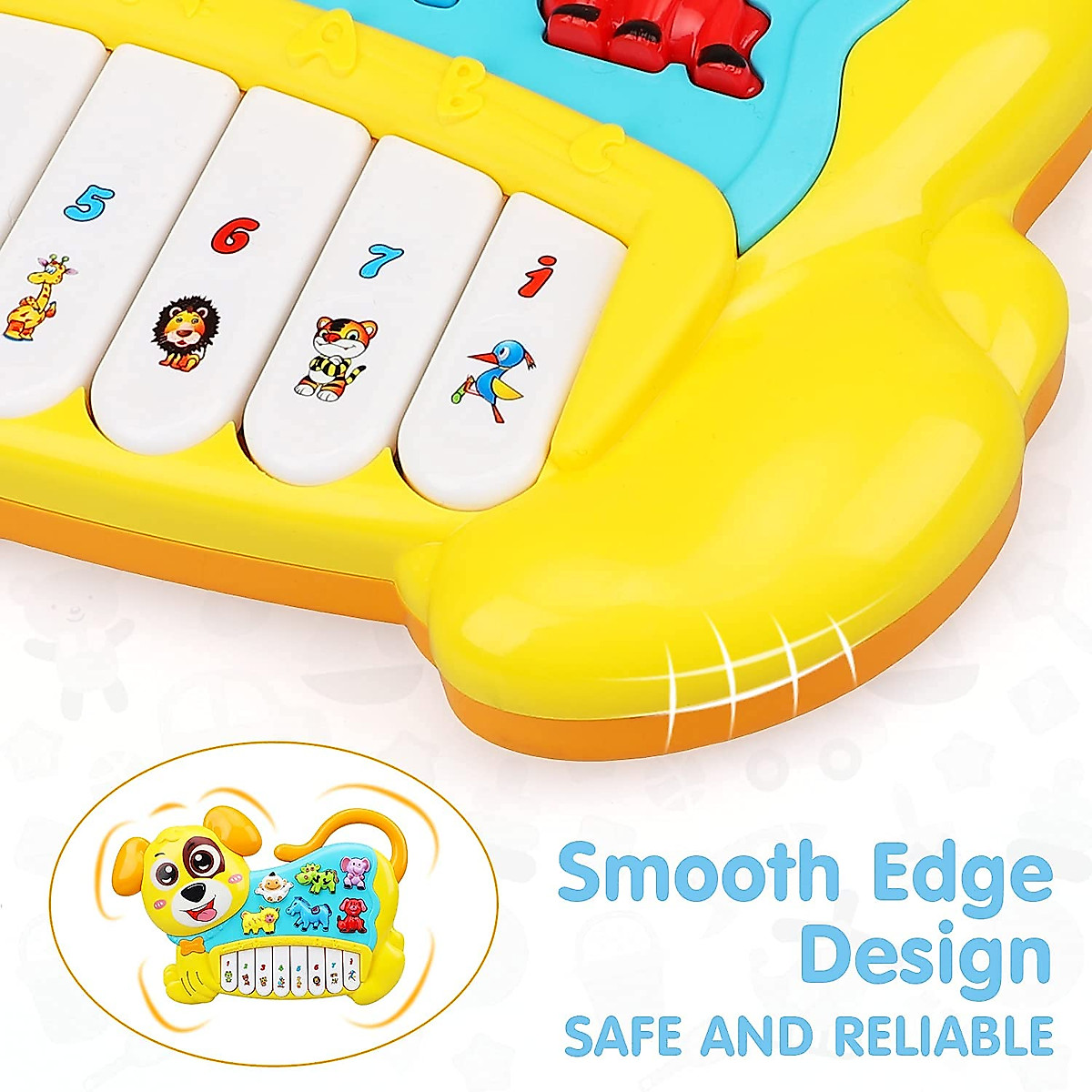STEAM Life Baby Piano Toys 18 Months Light Up Baby Musical Toys Early Learning Educational Baby Keyboard Infant Toys Baby Dog Piano Boys Girls Toddlers Gifts 18 Months