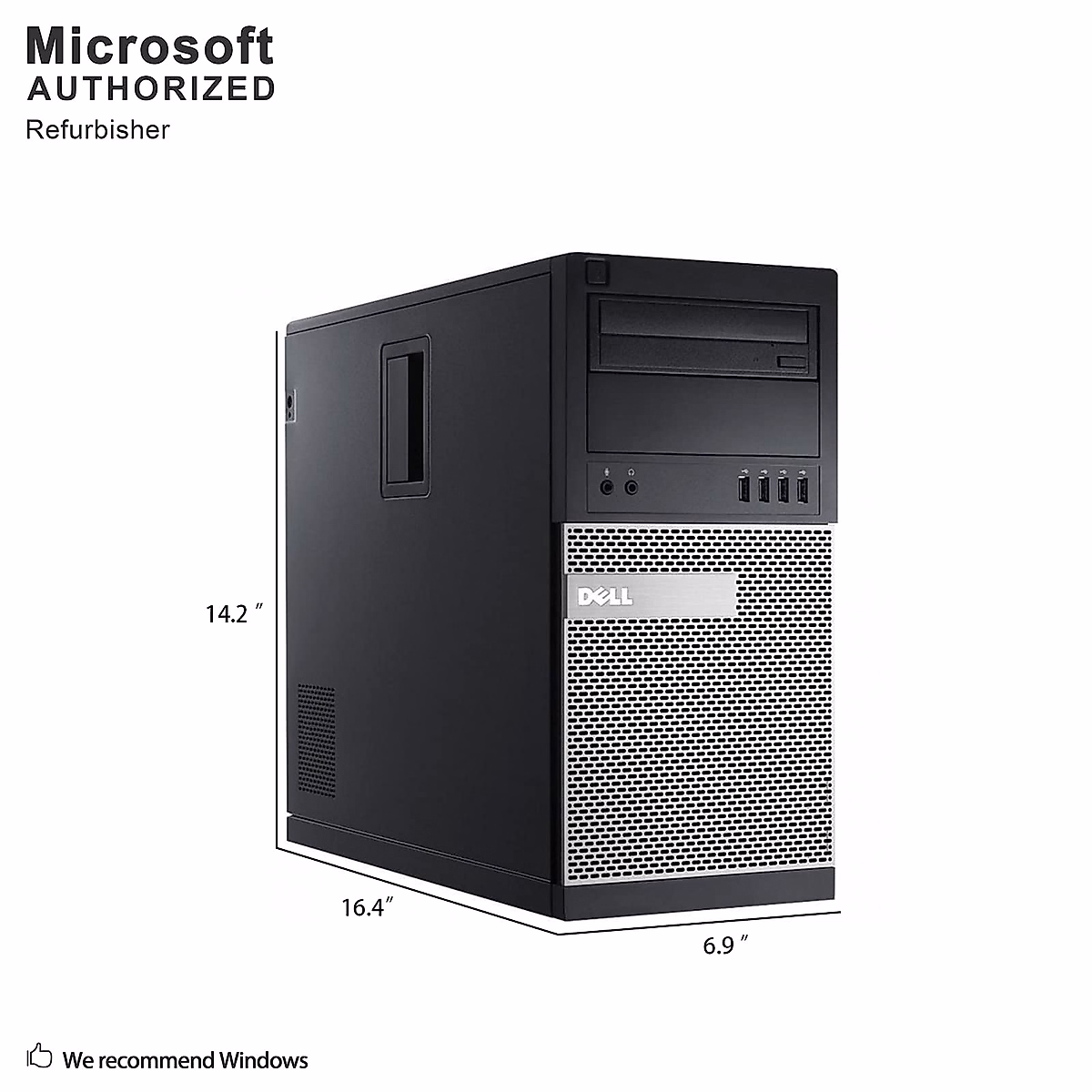 DELL OPTIPLEX 790 TW Desktop Computer,Intel Core I7-2600 up to 3.8G,16G DDR3,2T,DVD,WiFi,HDMI,VGA,DP Port,BT 4.0,Win10Pro64(Renewed)-Multi-Language Support English/Spanish