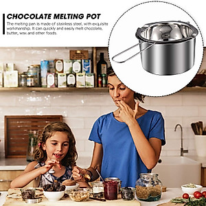 Sewroro Cheesecake Double Boiler Pot Set Stainless Steel Melting Pot Double Boiler Chocolate Melting Pot for Melting Chocolate, Soap, Wax, Candle (400ml) Heated Suit