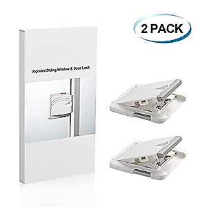 Sliding Door Lock for Child Safety - Sliding Closet Door Lock -sliding door baby and Pets proof- No Drill Tools Needed - 2 pack Perfect for Sliding Windows, Patios Doors, Closet Doors,Cabinet Doors