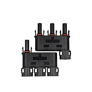 Trisinger Solar Branch Connector IP68 Waterproof 1500V Solid Copper Terminal 3male1female and 3female 1male, 1 Pairs (3 to 1)