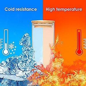 6 oz Glass Jars with Bamboo Lids , Borosilicate Glass Airtight Canisters sets, Glass Food Storage Container, Pantry Organization and Storage Jars, Kitchen Canisters Sets, Spice Jars of 15