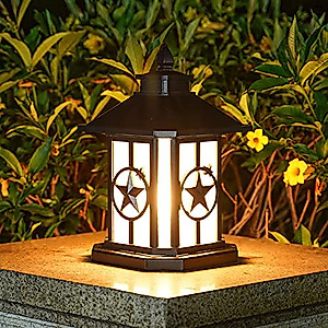 RCIDOS Exterior Fence Post Light Fixture Modern Post Head Lamps IP54 Waterproof Lantern E27 Column Cap Lights European-Style Outdoor Landscape Pool Deck Lighting for Patio Villa Garden Light Decor