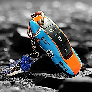 Key Fob Shell Cover for Porsche 911 Cayenne Panamera Macan,Painted Key Case Accessories for Porsche Key Fob Shell Case Keyless (Blue Key Cover)…