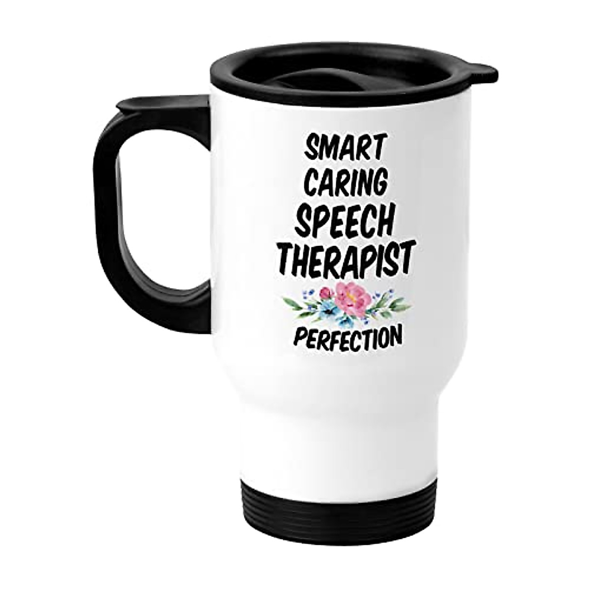 Casitika Speech Pathologist Gifts. 14 Oz Speech Therapy White Steel Travel Mug. Novelty Cups For Slp Teachers, Students Or Co-workers.