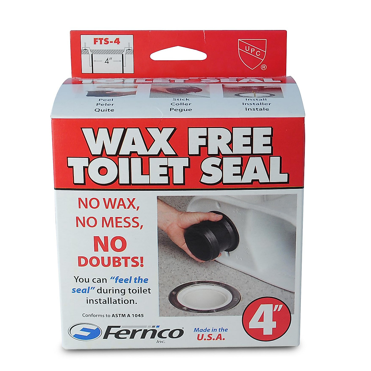 Fernco Wax Free Toilet Seal for 4" Drain Pipe