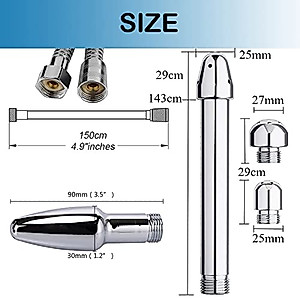 New Nozzle Clean Shower Head,2 Shower Heads 3 Aluminum Cleaner Flushing Cleansing System (Silver)