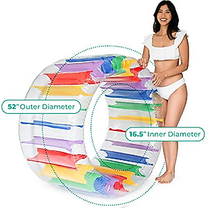 Greenco Kids Colorful Inflatable Water Wheel Roller Float | Giant Pool Float for Kids 52" Diameter | Inflatable Rolling Wheel | Lake Floats & Pool Toys | Summer Fun for Pool, Lake, Beach Party