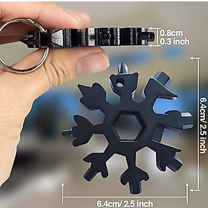18-in-1 Snowflake Multi-tool with Wallet Multi Tool Credit Card Stainless Steel Bottle Opener, Box Cutter, Phillips Screwdriver, Allen Wrench, Credit Card Multi Toll Gift Set, Survival Gear (black)