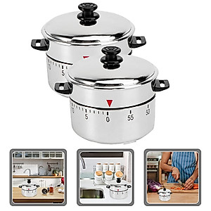GANAZONO Mechanics Tools 2pcs Timer Stainless Steel Student Smoky Oven Kids Tools