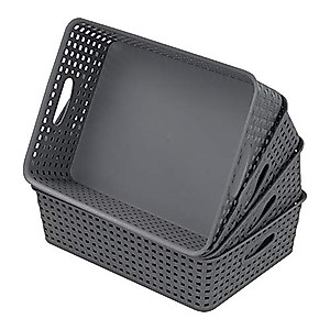 Joyeen Plastic Paper Storage Trays, Office Shallow Basket Set of 4