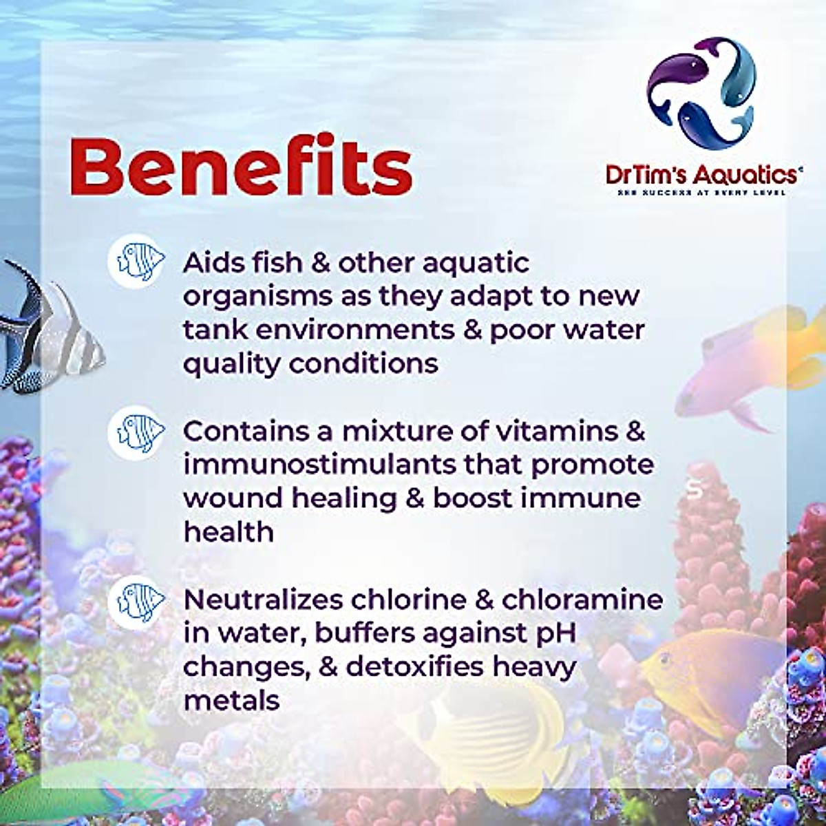 DrTim’s Aquatics First Defense for Saltwater Aquariums – Stress Relief & Immune System Support with Vitamins & Immunostimulants for Fish Tanks 4 oz.