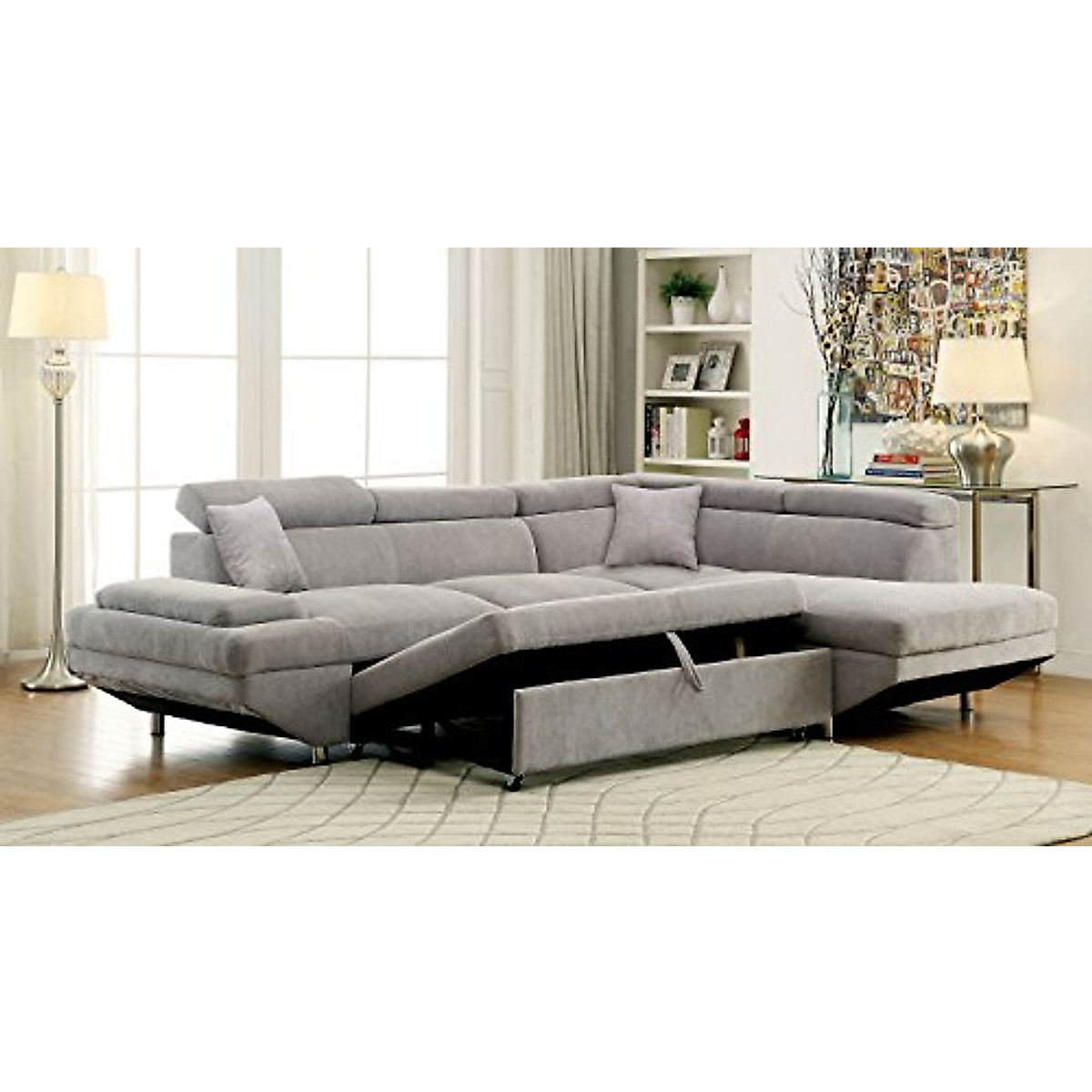 HOMES: Inside + Out Walter's Sectional with Pull Out Sleeper Chaise