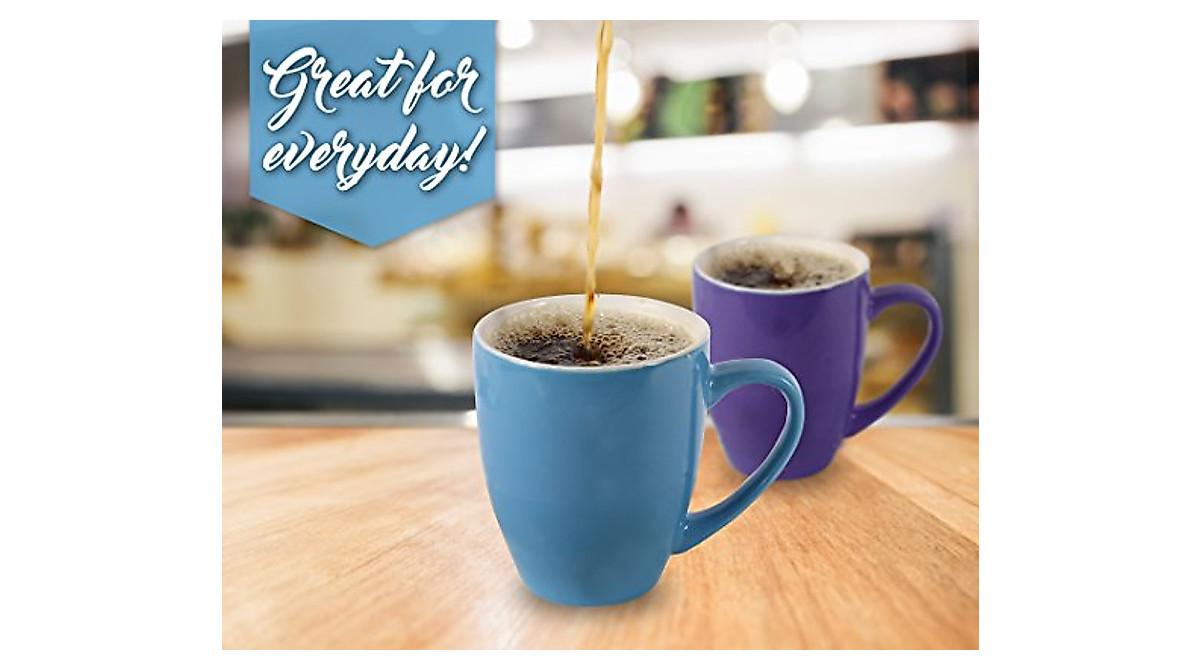 Klikel 6 Colored Coffee Mugs Set - Vibrant & Durable