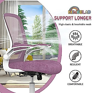 Mimoglad Home Office Chair, High Back Desk Chair, Ergonomic Mesh Computer Chair with Adjustable Lumbar Support and Thickened Seat Cushion