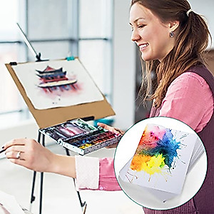 TecUnite 60 Sheets Watercolor Paper White Cold Press Paper Pack for Kid Child Watercolor Drawing Student Artist (5 x 7 Inch)