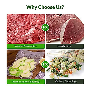 Vacuum Sealer Rolls, Vacuum Sealer Bags - 4 Packs Food-Storage Bags, Fits All Clamp Vacuum Sealer Machine, BPA Free, for Meal Prep Sous Vide