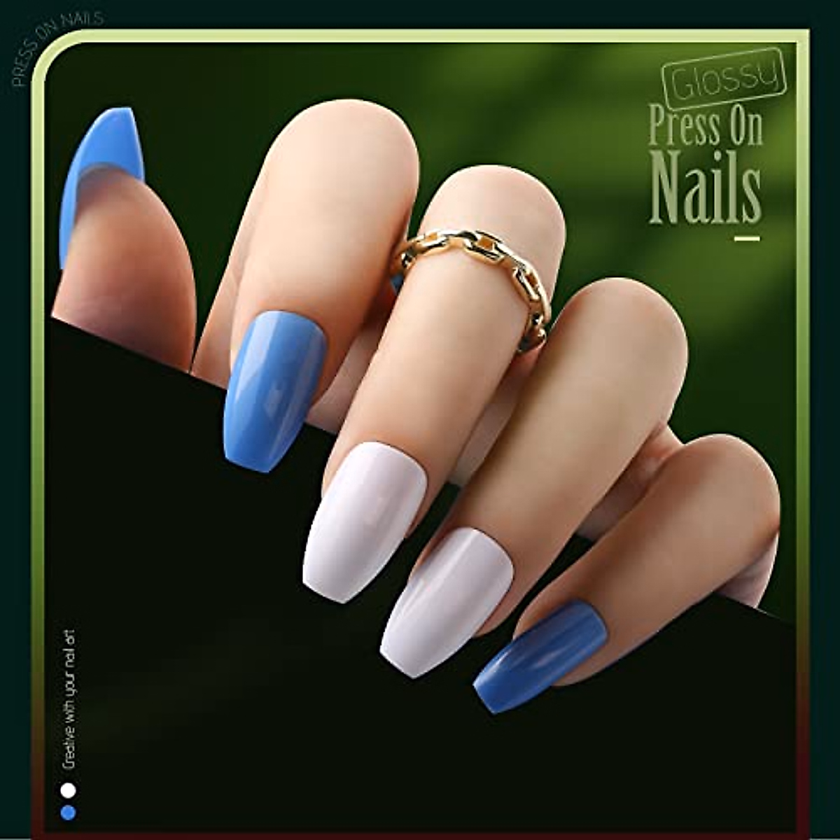 Coffin Shape Press On Nails Set, Teenitor 24 Packs 576PCS Matte Short Coffin Glue On Nails Medium Length, 12 Colors Coffin , 12 Colors Glossy Press On Coffin Nails, Reusable, Nail Adhesive Tabs, Nail Stickers Rhinestone