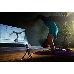 RIF6 CUBE Mini Projector - 2 inch Portable Handheld Projector Screen with Built In Speakers and HDMI Input for SmartPhone, Gaming and Home Movie Theater - Pocket Video Projectors with Full LED Display