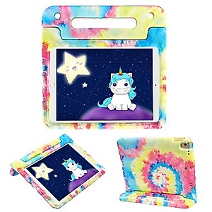 HDE iPad 9th Generation Case for Kids Shockproof iPad Cover 10.2 inch with Handle Stand fits 2021 9th Gen, 2020 8th Gen, 2019 7th Gen Apple iPad 10.2 - Tie Dye