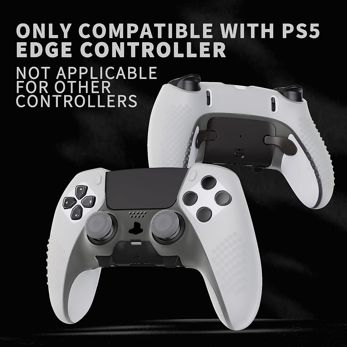 PlayVital Glow in Dark 3D Studded Edition Anti-Slip Silicone Cover Case for ps5 Edge Controller, Soft Rubber Protector Skin for ps5 Edge Wireless Controller with 6 Thumb Grip Caps - Green