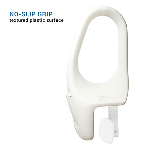 Lumex Tub-Guard Bathtub Safety Rail - Tool-Free Installation and Removal - 12" Tall, White, 69623A-1